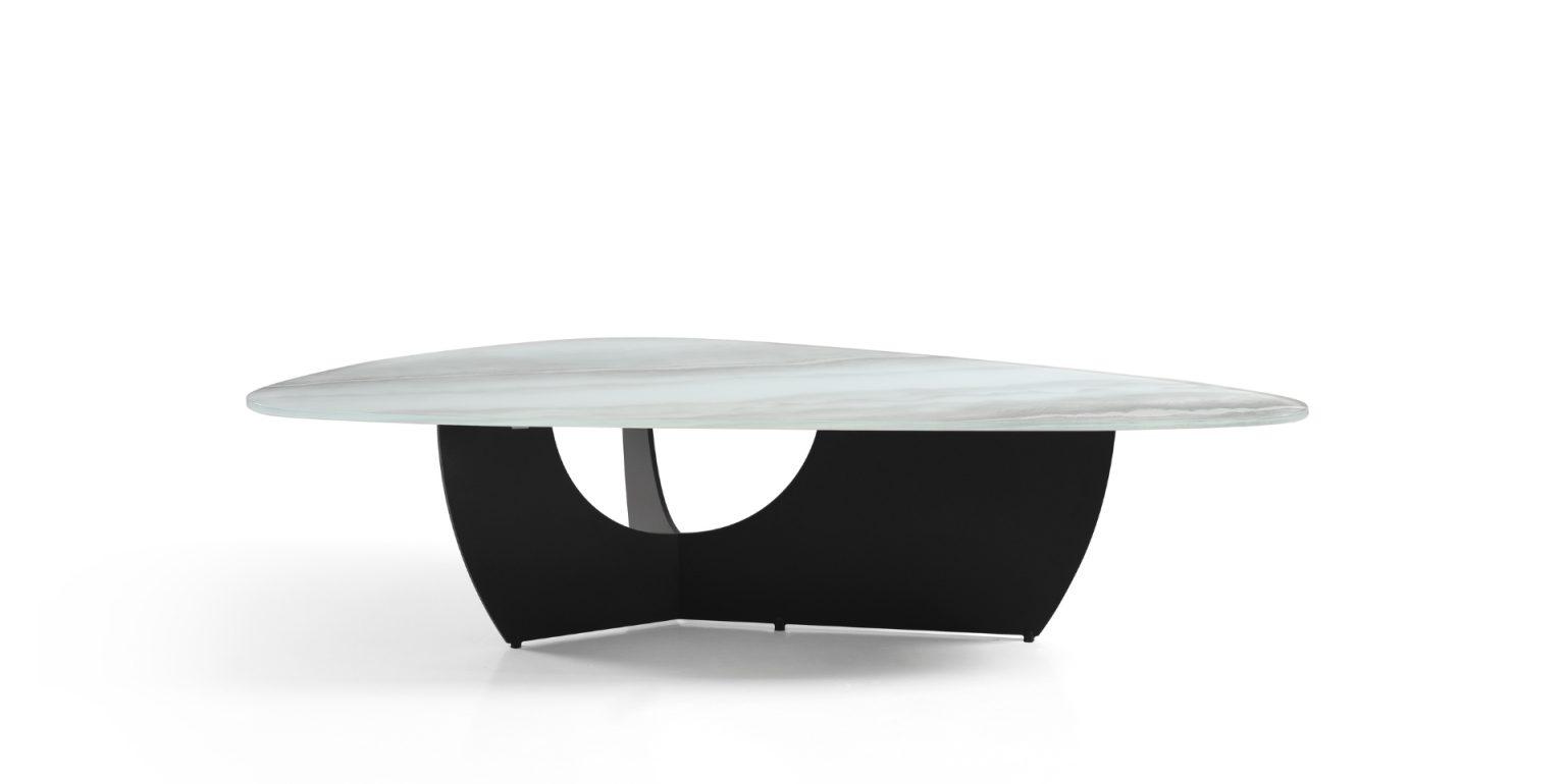 Table basse design verre sérigraphié et métal laqué ANGLET | Maison ...